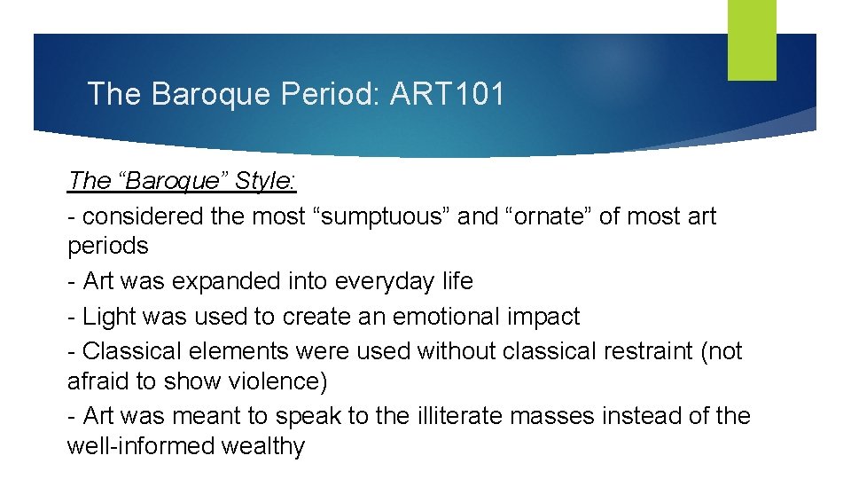 BAROQUE ART INTRODUCTION TO VISUAL ART KET Baroque