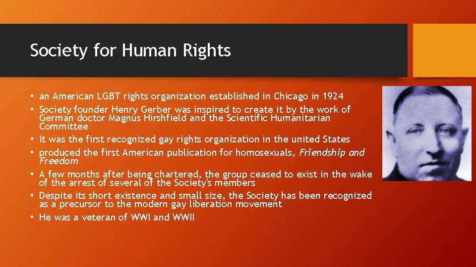 Society of Human Rights History of the LGBT