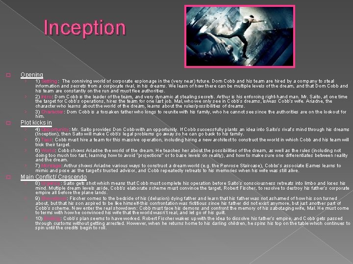 Anatomy of a Film By Matthew Gardener Key