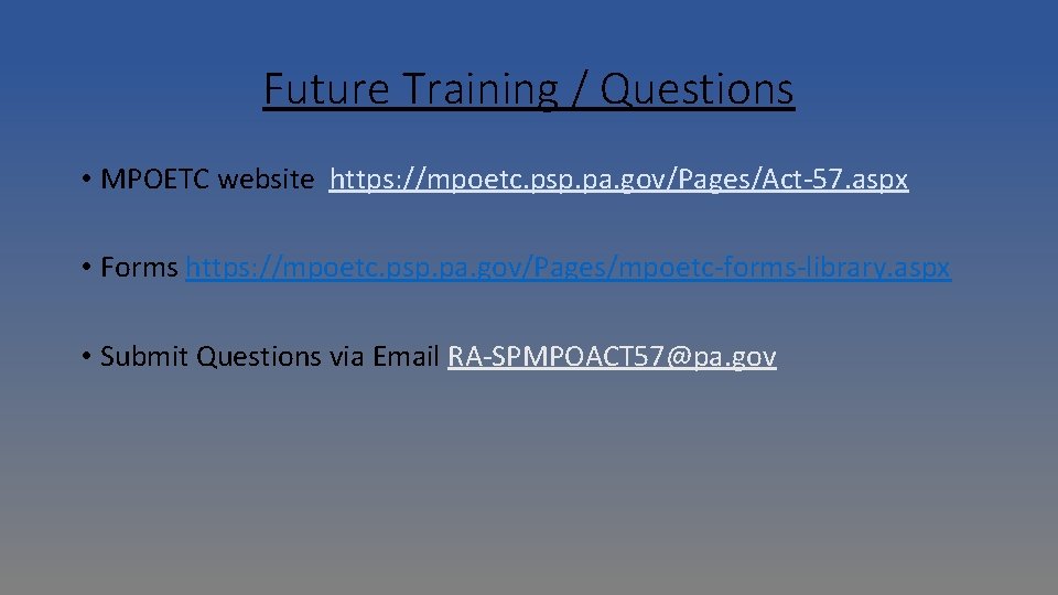 Session 4 Act 57 Law Enforcement Database Introduction