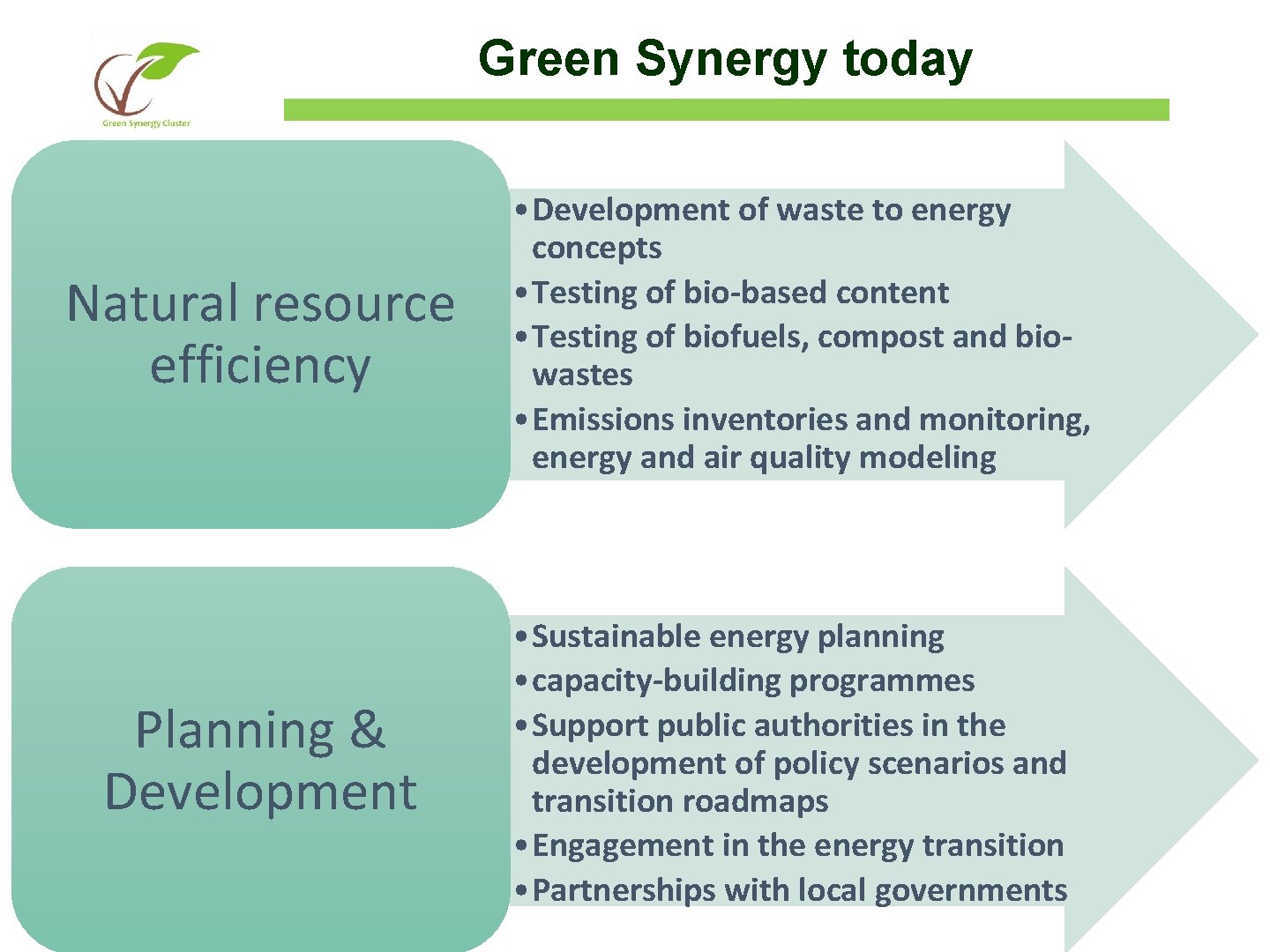 Green Synergy Cluster GREEN SYNERGY CLUSTER Mission and