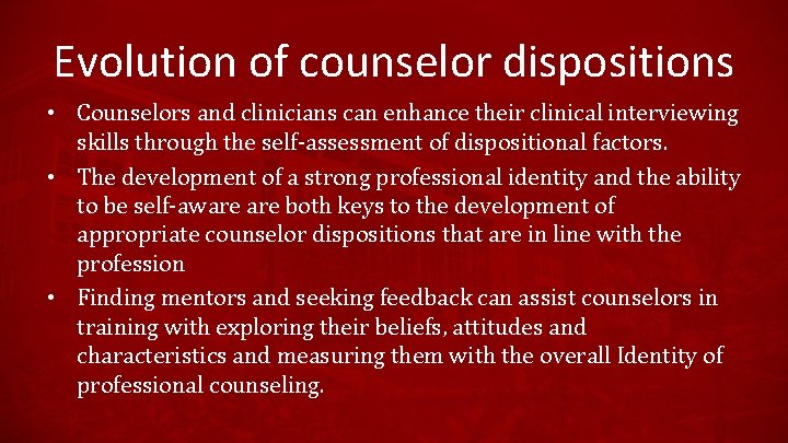 The role of counselor dispositions in clinical interviewing