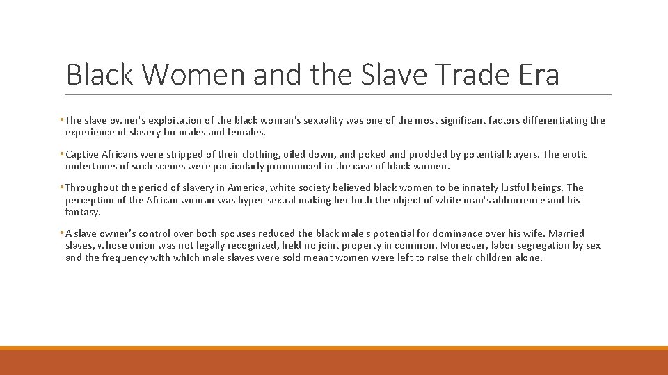 Black Women in the Slave Trade Era General