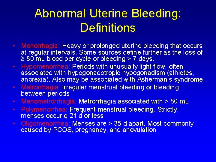 Abnormal Uterine Bleeding District 1 ACOG Medical Student