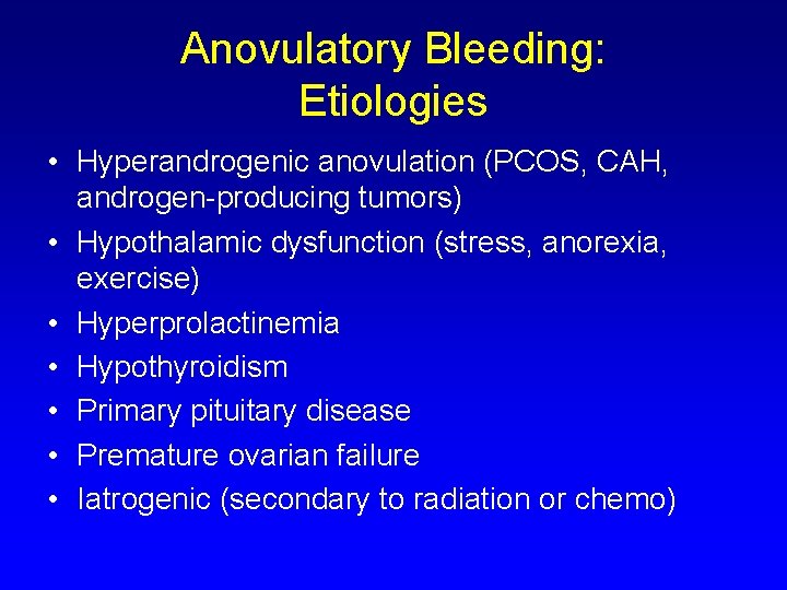 Abnormal Uterine Bleeding District 1 ACOG Medical Student