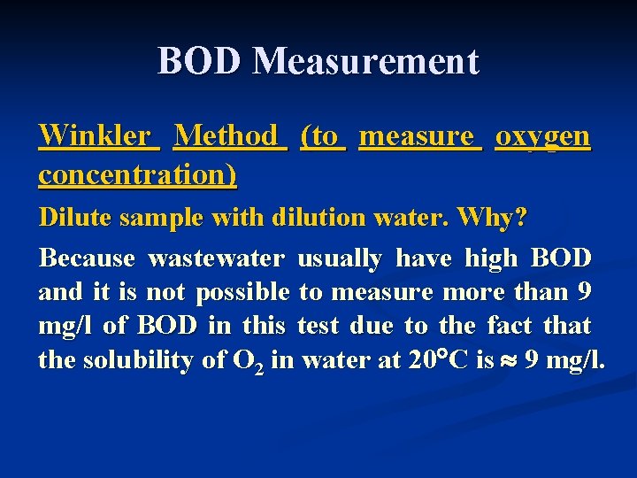 CE 370 Lab Biochemical Oxygen Demand BOD Introduction