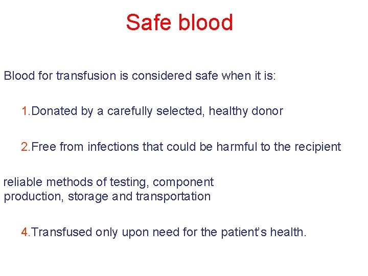 BLOOD TRANSFUSION DEFINITION The process of transfering blood