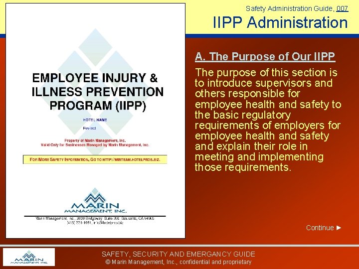 Safety Administration Guide 007 IIPP Administration A The