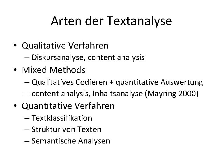 Quantitative Textanalyse in Python Grundlagen der Textanalyse II