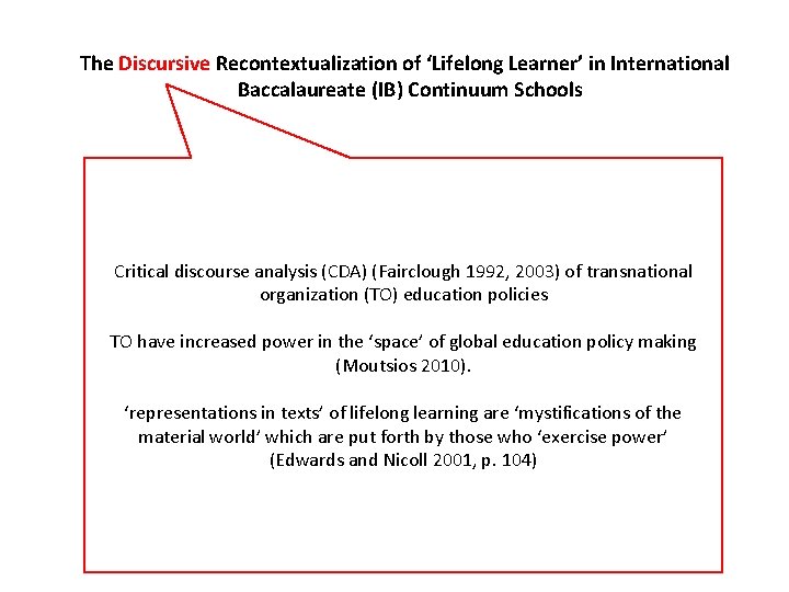The Discursive Recontextualization of Lifelong Learner in International