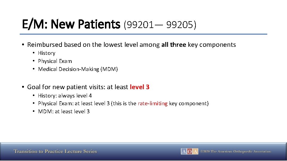 Coding and Billing Representing multiple orthopaedic subspecialty societies
