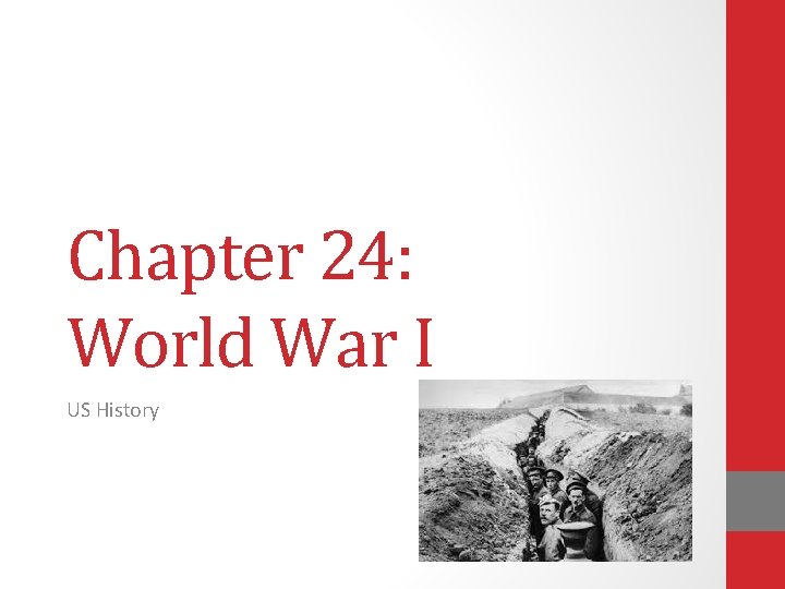 Chapter 24 World War I US History World