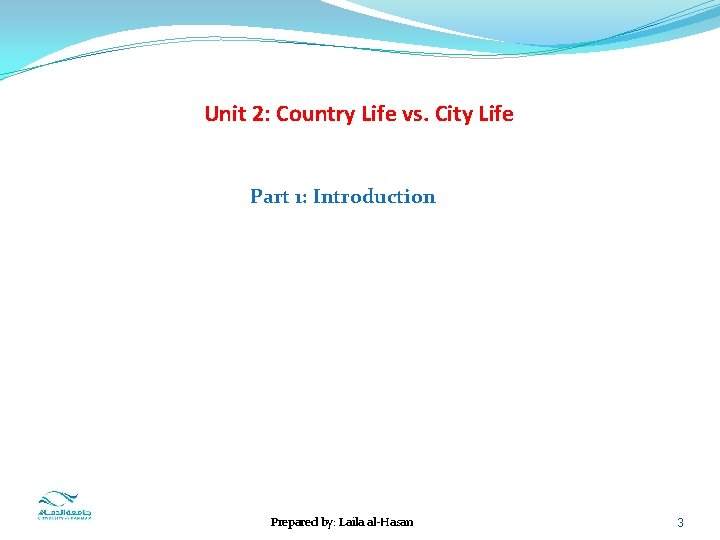 Unit 2 Country Life vs City Life Lecture