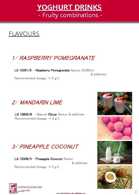 EDAIR004 YOGHURT DRINKS 13 Fruity combinations www expressionsaromatiques