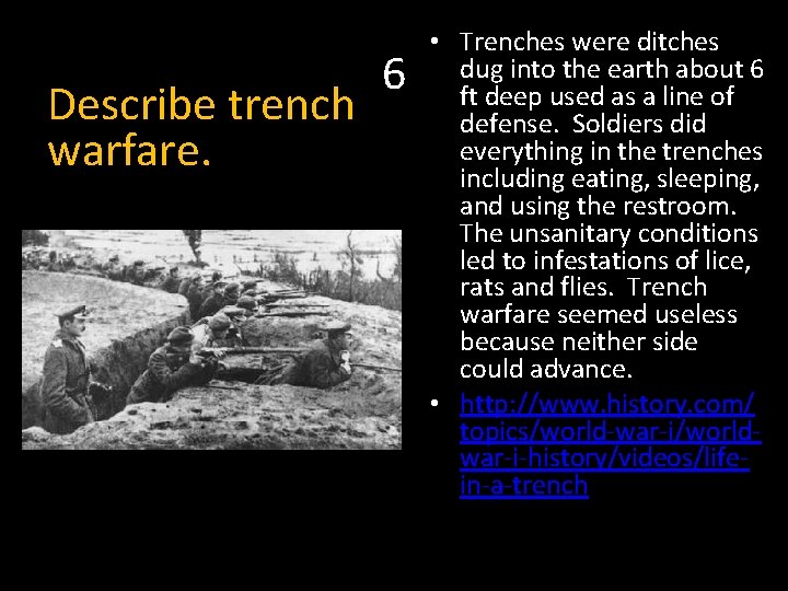 WWI Magazine Questions 1 Three reasons why European