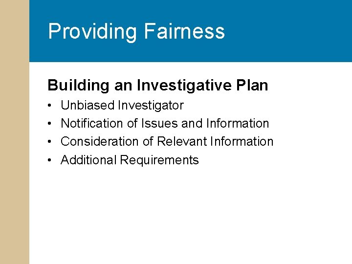 Conducting an Investigation a step by step guide
