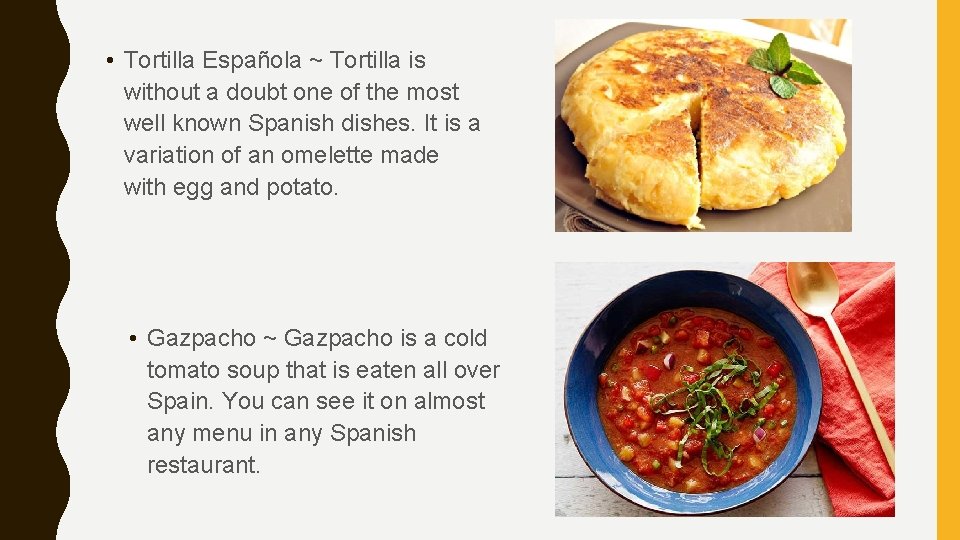 TRADITIONAL SPANISH FOODS BY ALEX SARAH CAALLUM AND