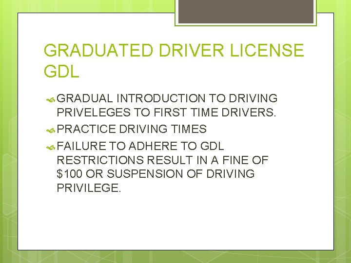 DRIVER EDUCATION CHAPTER ONE THE NEW JERSEY DRIVER