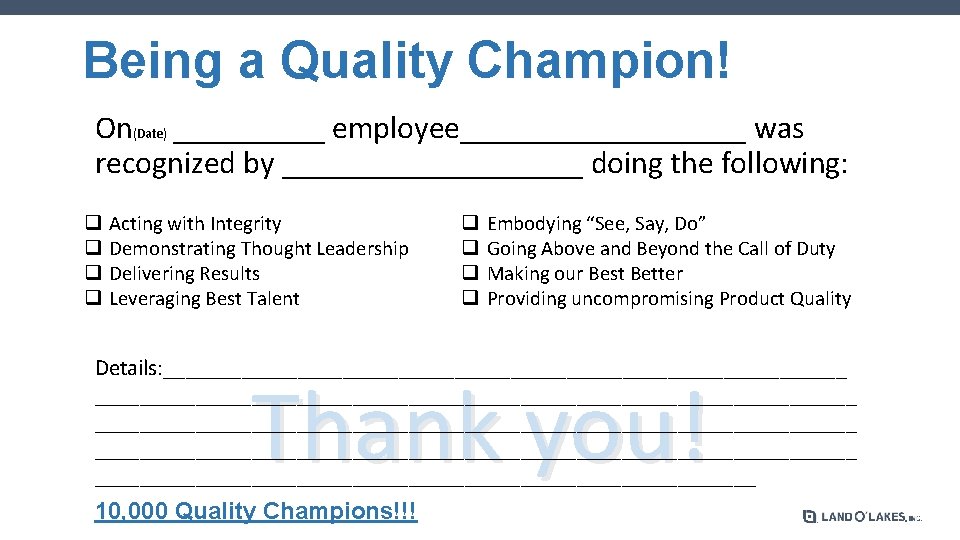 Youve Been Recognized Being a Quality Champion OnDate