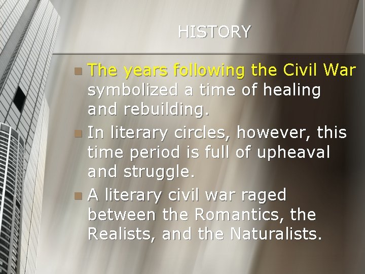 AMERICAN REALISM 1865 1910 Lit Terms for Unit
