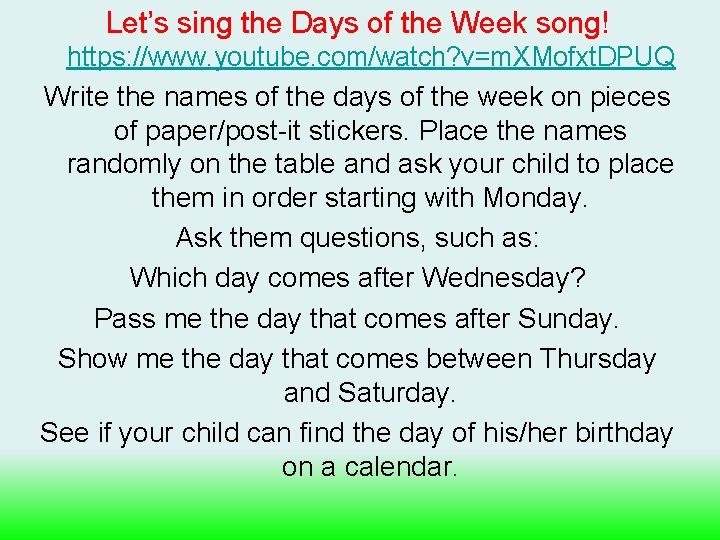 Junior Infants NUMERACY Assumption Junior School May 18