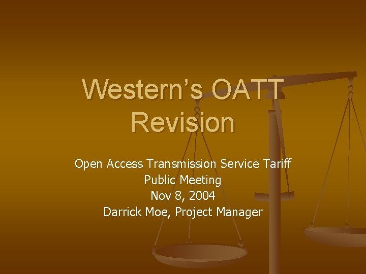 Westerns OATT Revision Open Access Transmission Service Tariff