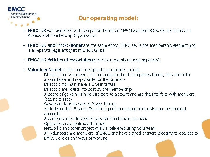 EMCC UK February 2020 Overarching ambition our vision