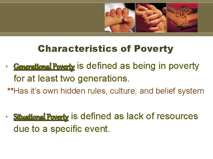 Understanding Poverty Presented by Jolee Corey Leann Svir