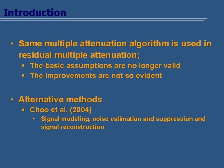 Residualmultiple attenuation using AVA modeling Claudio Guerra Stanford