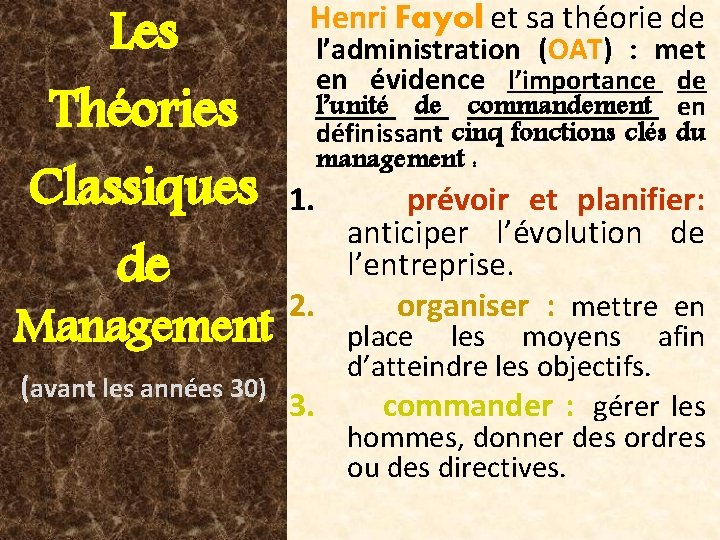 Les Grandes Thories et Styles de Management A