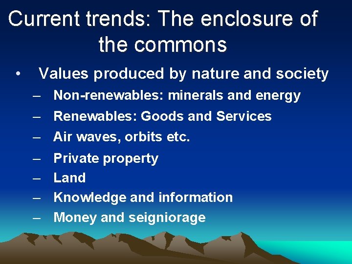 Income Distribution Key Issues What is the existing