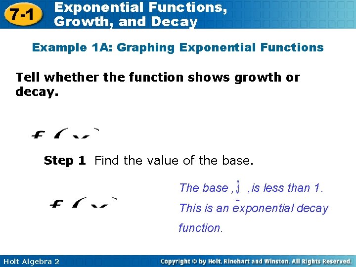 7 1 Exponential Functions Growth and Decay Objective