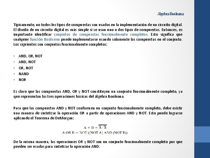 Algebra Booleana y Compuertas Lgicas AND OR NOT