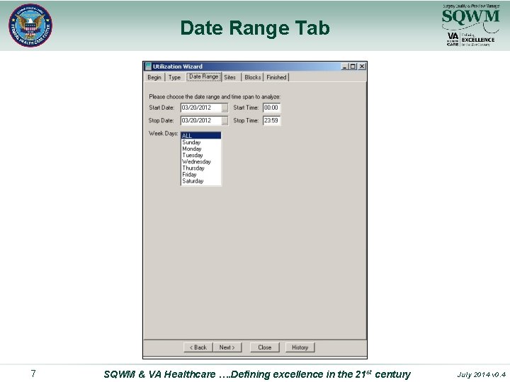 Surgery Quality and Workflow Manager Block Utilization Wizard