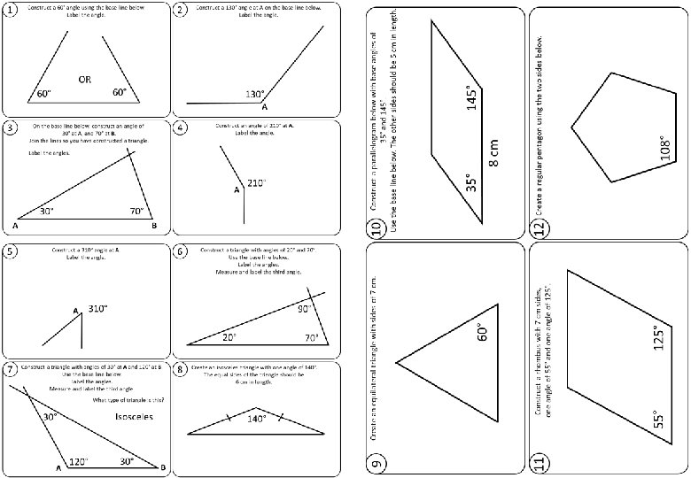 Construction Angles Relay Race In this competitive activity