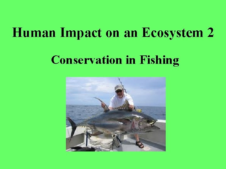 Human Impact on an Ecosystem 2 Conservation in