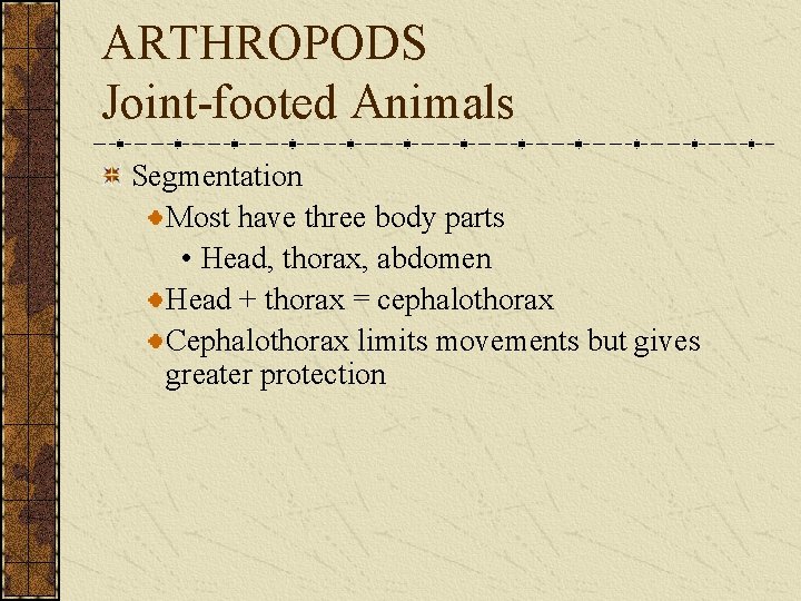 ARTHROPODS Jointfooted Animals Southern Boone County HS 2010