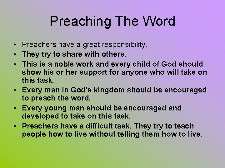 Giving Preaching Part Two Review Knowing Growing Understanding