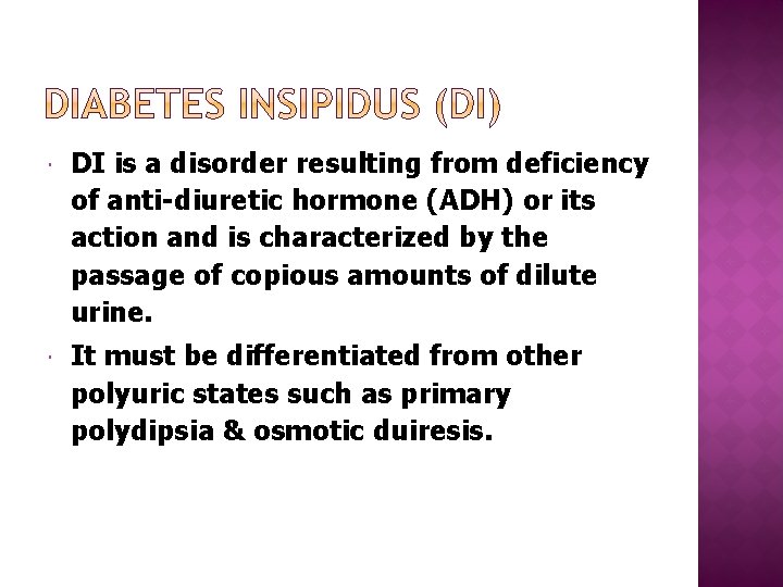 Diabetes insipidus Dr Hana Alzamil Types and causes