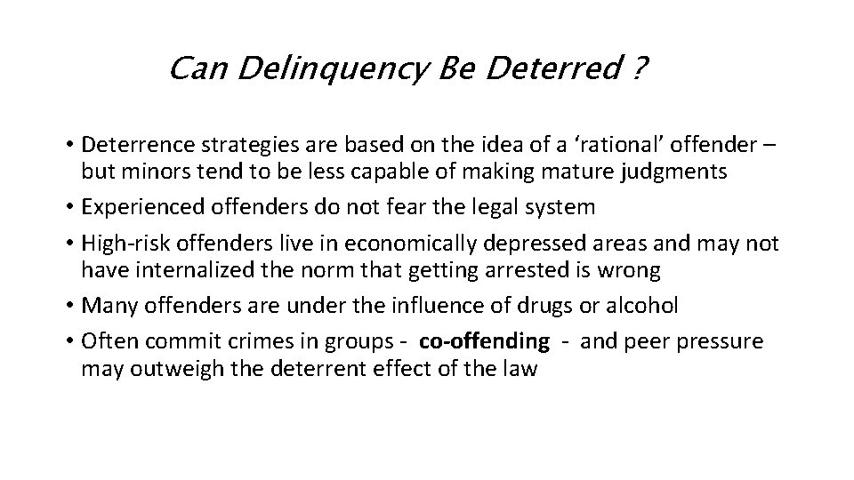 Juvenile Delinquency Chapter 3 Individual Views of Delinquency