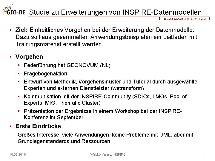 Studie zu Erweiterungen von INSPIREDatenmodellen Geodateninfrastruktur ...