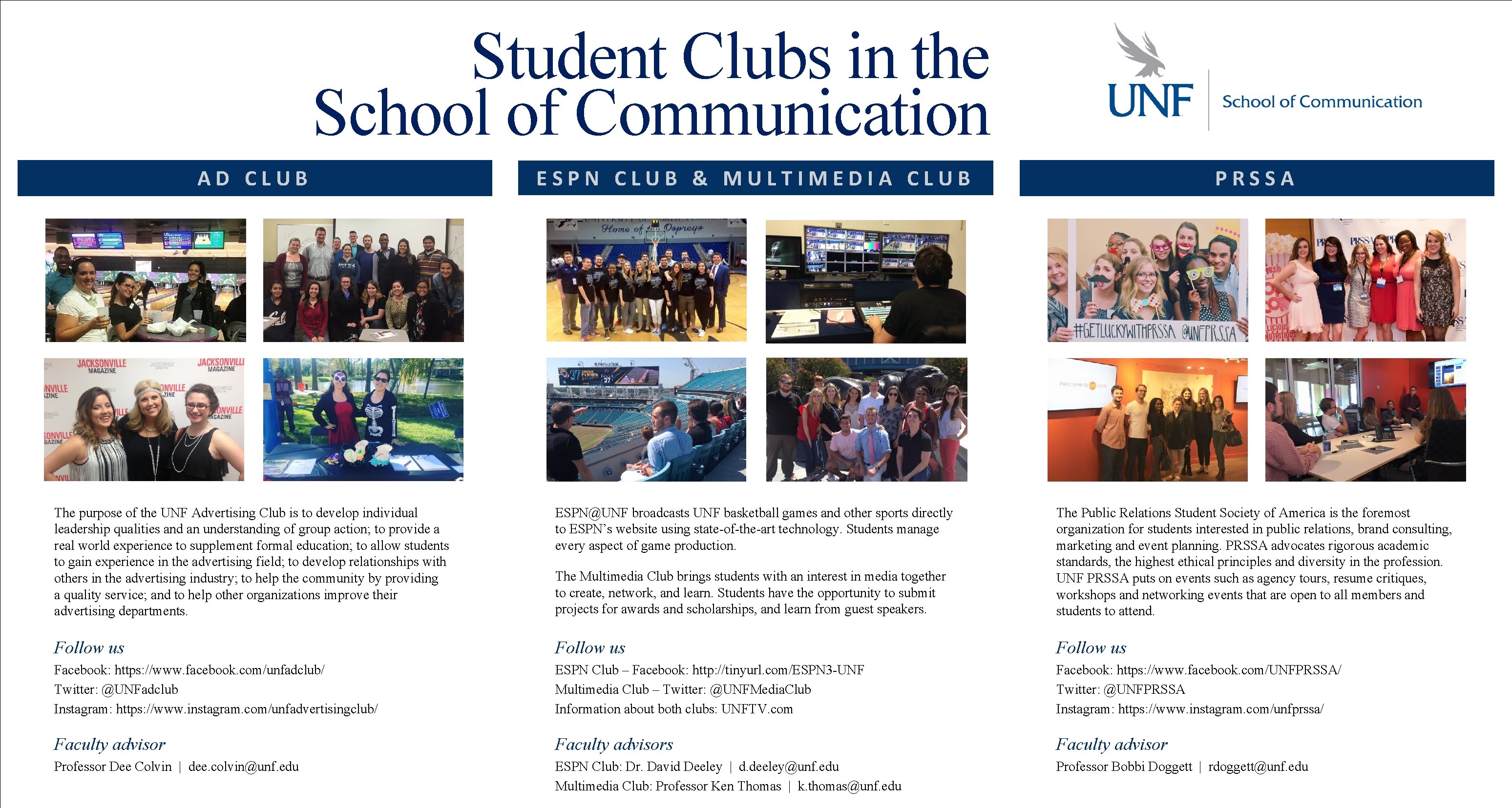 Student Clubs in the School of Communication AD
