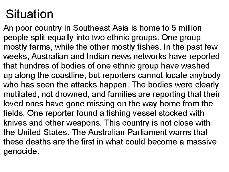 Stages in Genocide Classification putting people into groups