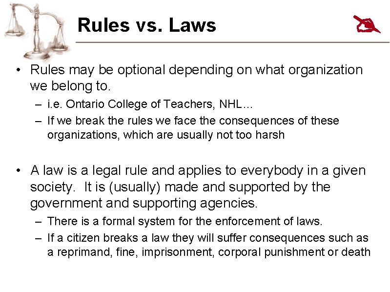 The Need for Law Grade 11 Canadian Law