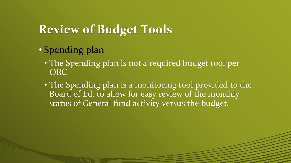 School Finance 101 BUILDING THE 10 YEAR PLAN