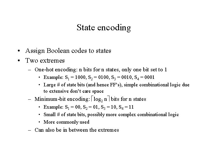 Synthesis of sequential circuits Steps in synthesis of