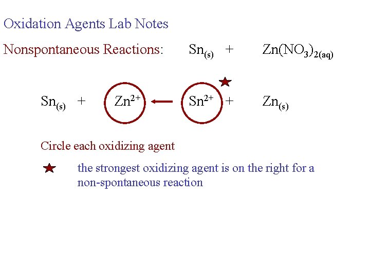 Electrochemistry Lesson 2 Strength of Oxidizing Agent Lab