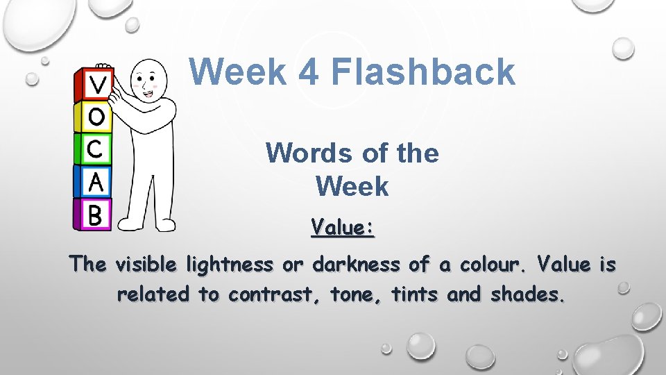 Flashback in Four Week 1 Flashback Word of