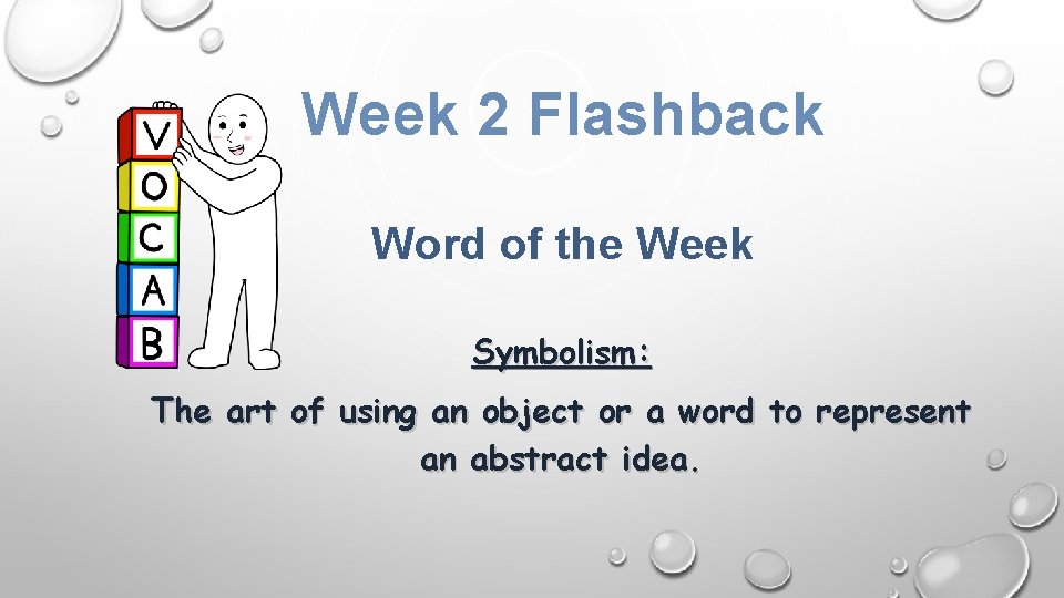 Flashback in Four Week 1 Flashback Word of