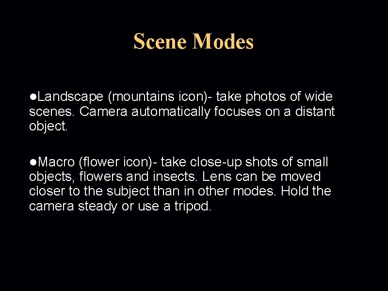 Introduction to Digital Photography Part 2 Basic InCamera